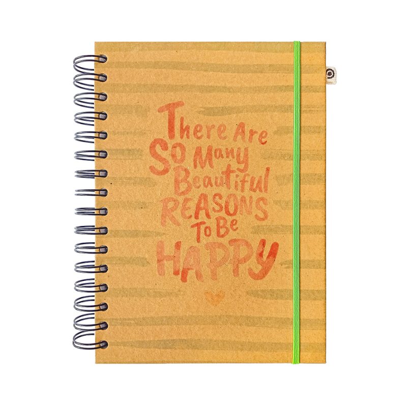 Lined notebook BE HAPPY - Paperclip-store