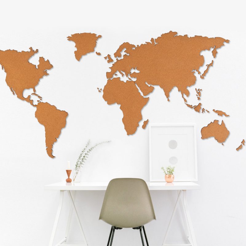 Cork map - WORLD - Paperclip-store