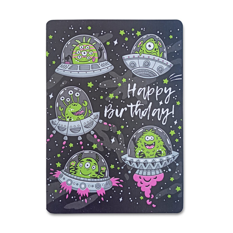 Greeting card ALIENS - Paperclip-store